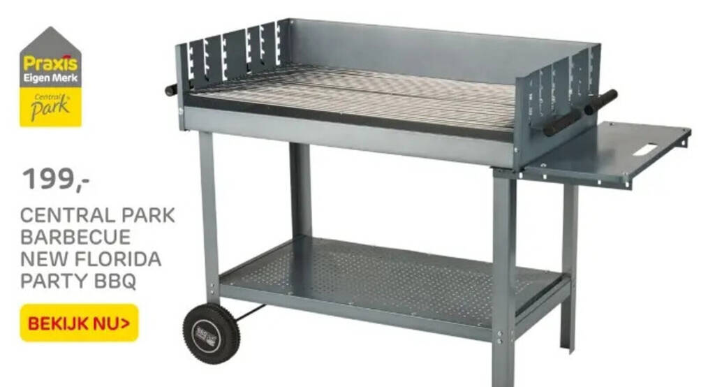 Central park barbecue new florida party bbq aanbieding bij Praxis