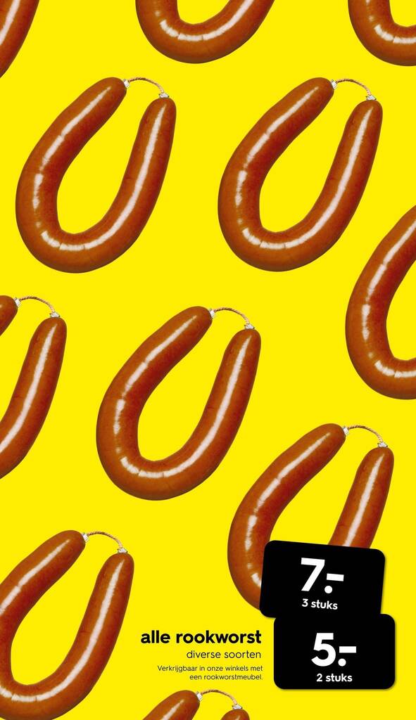 Alle rookworst aanbieding bij HEMA