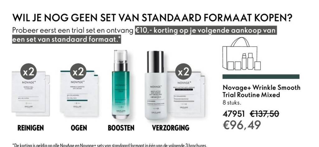 Novage+ Wrinkle Smooth Trial Routine Mixed aanbieding bij Oriflame