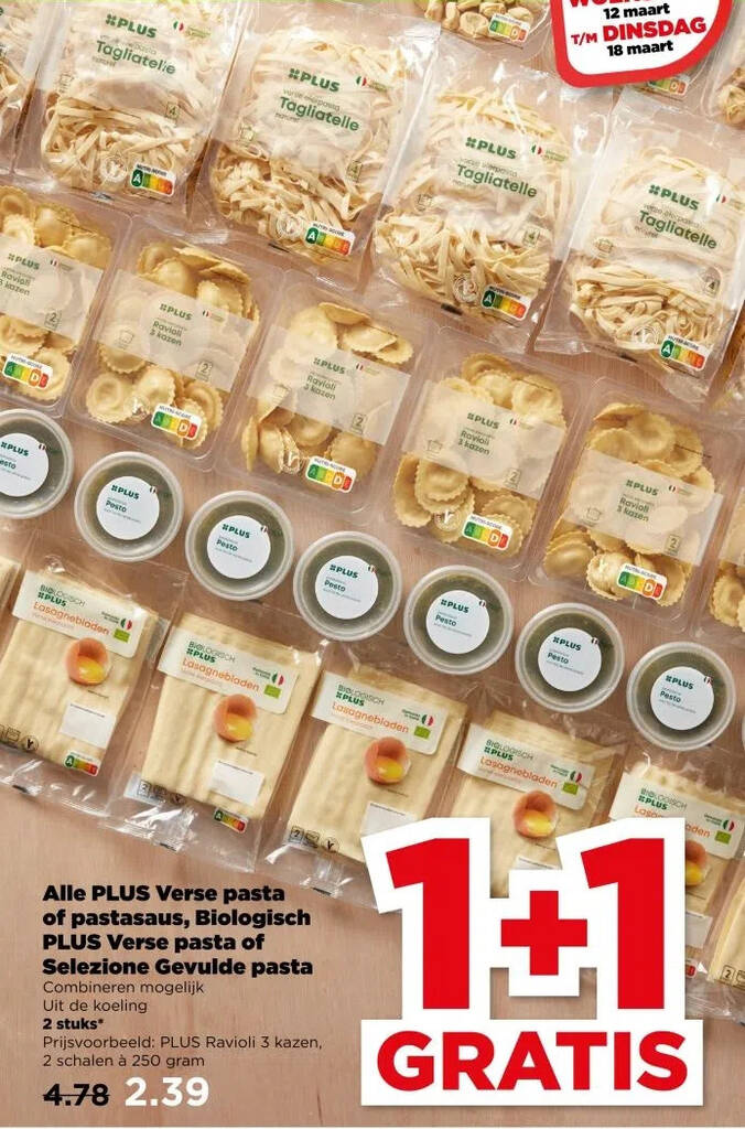 Alle PLUS Verse pasta of pastasaus, Biologisch PLUS Verse pasta of Selezione Gevulde pasta ...