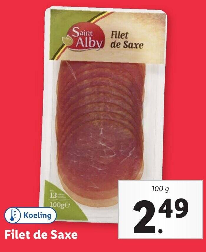 Filet Alby de Saxe 100 g aanbieding bij Lidl