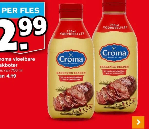 Croma vloeibare bakboter aanbieding bij Hoogvliet