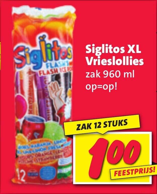 Siglitos XL Vrieslollies 960 ml aanbieding bij Nettorama