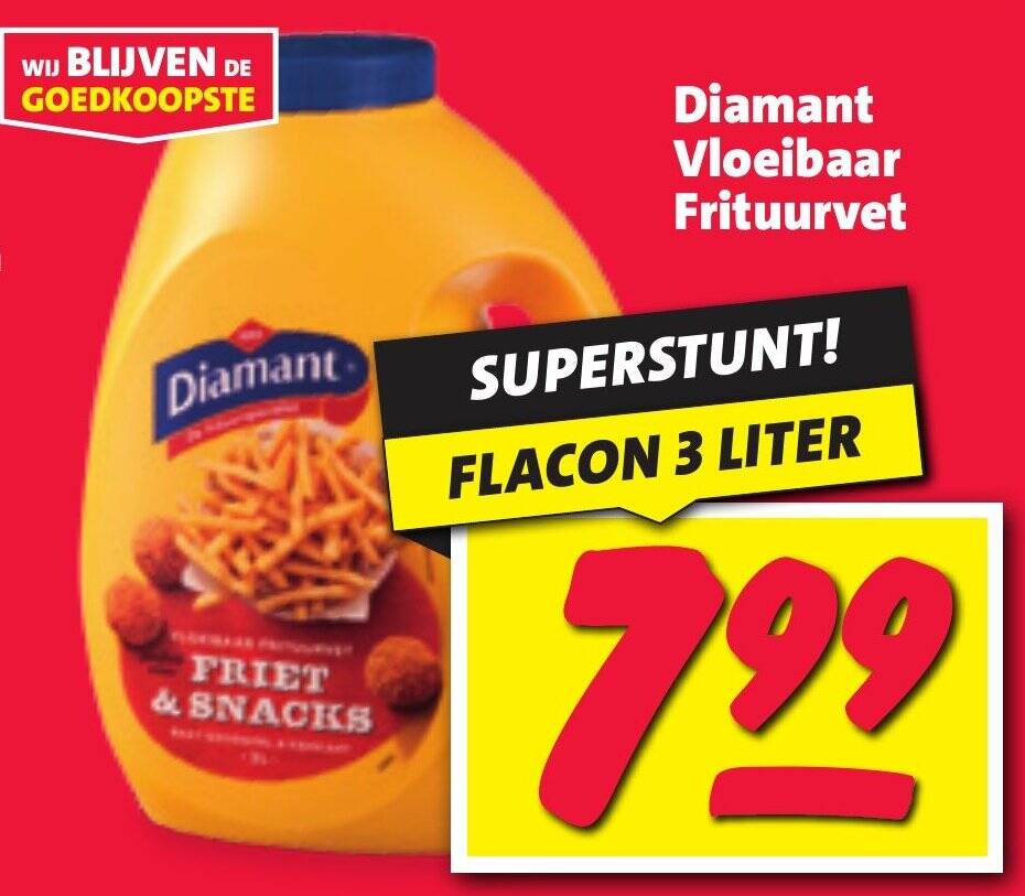 Diamant Vloeibaar Frituurvet 3 liter aanbieding bij Nettorama