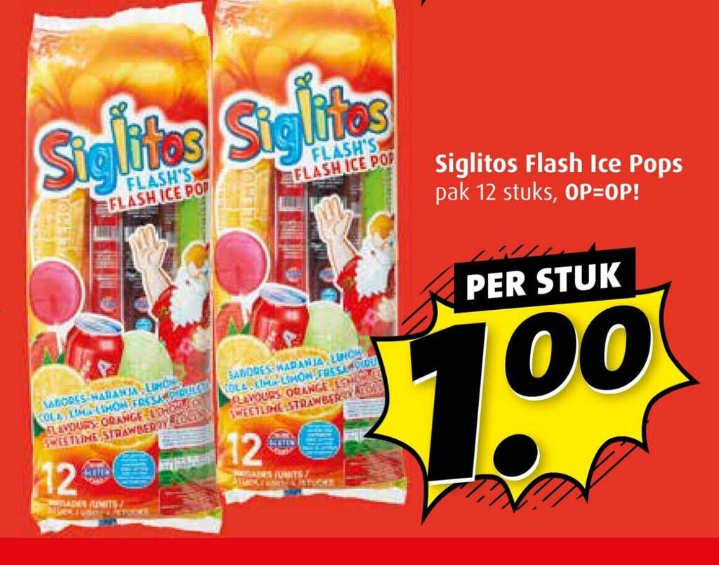 Siglitos Flash Ice Pops aanbieding bij Boni