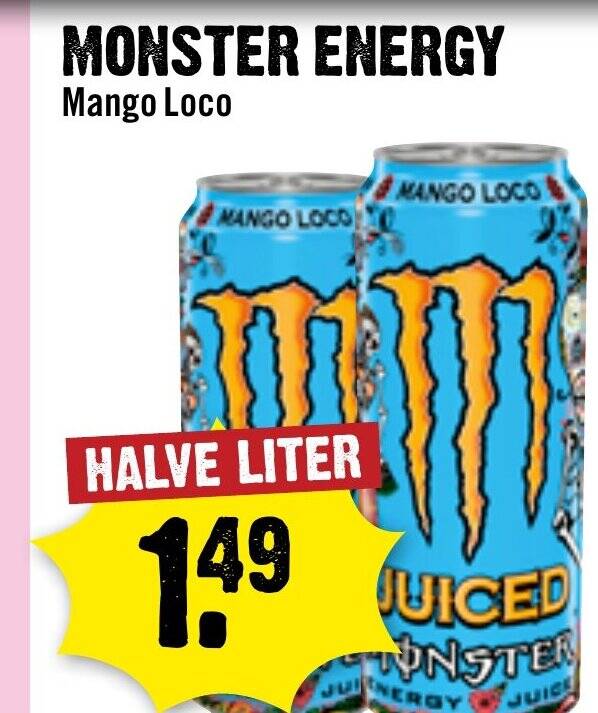 Monster energy Mango Loco aanbieding bij Dirck 3 € 1,49