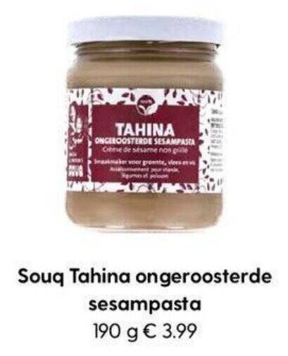 Souq Tahina ongeroosterde sesampasta 190 gram aanbieding bij Albert Heijn