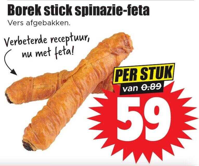 Borek stick spinazie-feta aanbieding bij Dirk