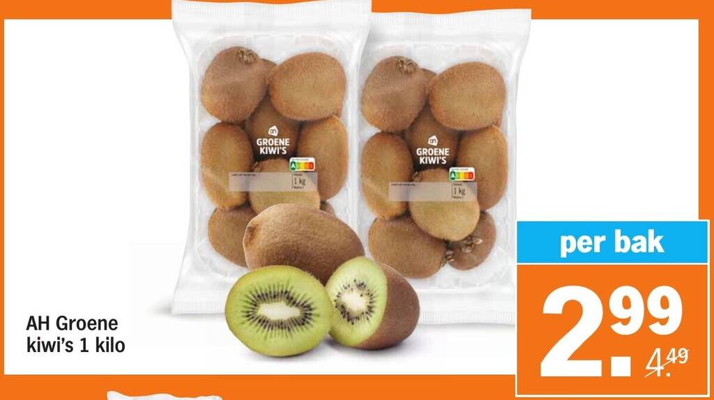 AH Groene kiwi's 1 kilo aanbieding bij Albert Heijn