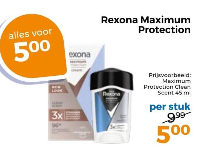 Rexona Maximum Protection aanbieding bij Trekpleister