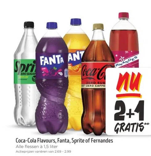Coca-Cola Flavours, Fanta, Sprite of Fernandes aanbieding bij Jumbo € 2,99