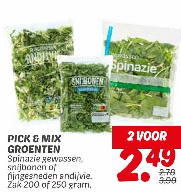Pick & mix groenten 250 g aanbieding bij Dekamarkt