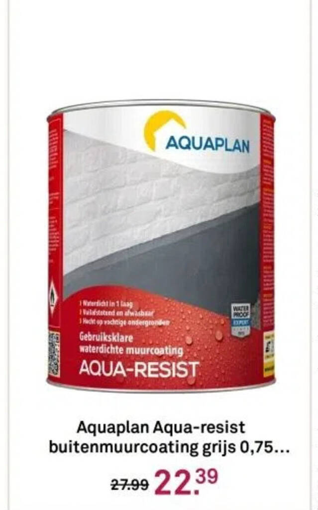 Aquaplan Aqua-resist buitenmuurcoating grijs 0.75 aanbieding bij Karwei