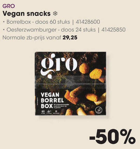 GRO Vegan snacks aanbieding bij HANOS