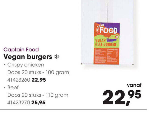 Captain Food Vegan burgers aanbieding bij HANOS