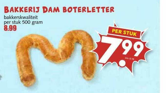 Bakkerij Dam Boterletter aanbieding bij MCD Supermarkt