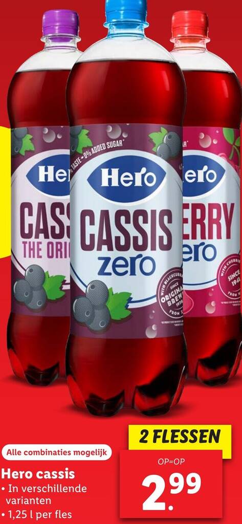 Hero cassis 1.25 L aanbieding bij Lidl