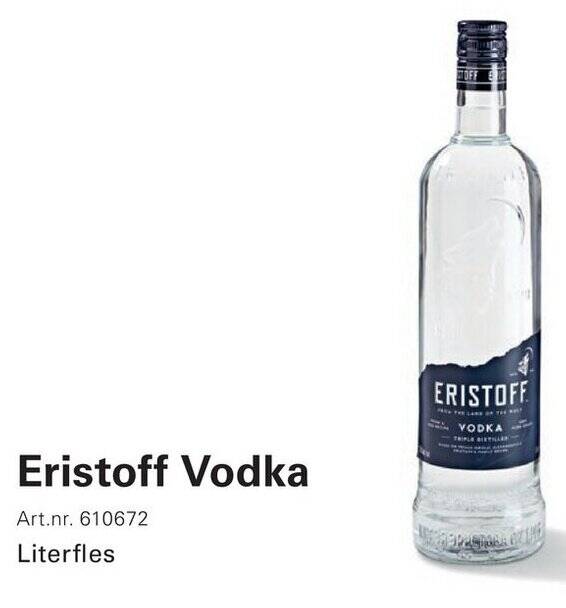 Eristoff Vodka aanbieding bij Sligro