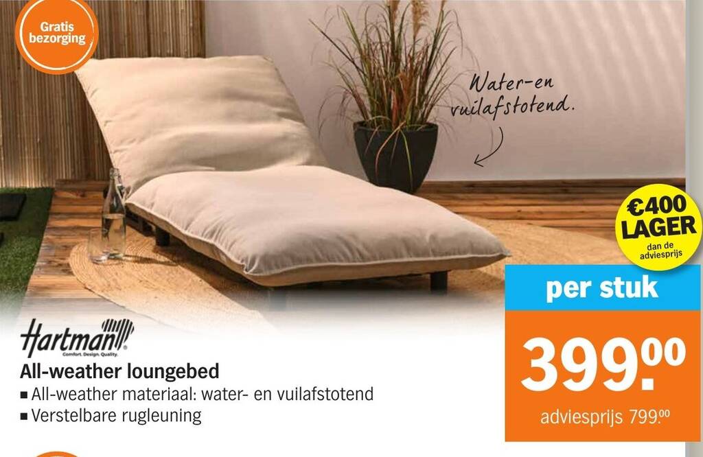 Hartman All weather loungebed aanbieding bij Albert Heijn