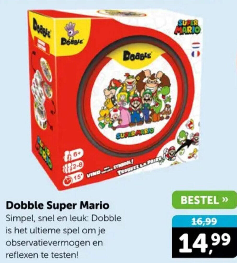 Dobble Super Mario aanbieding bij Boekenvoordeel