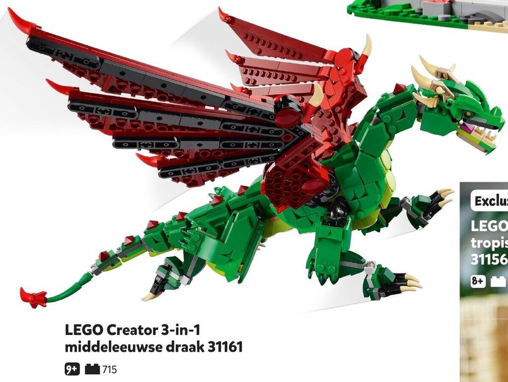 Lego Creator 3 in 1 middeleeuwse draak 31161 aanbieding bij Intertoys