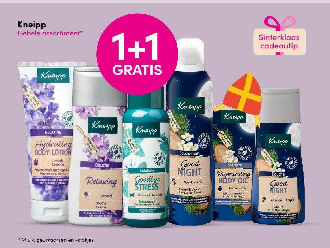 Kneipp 1+1 Gratis aanbieding bij DA