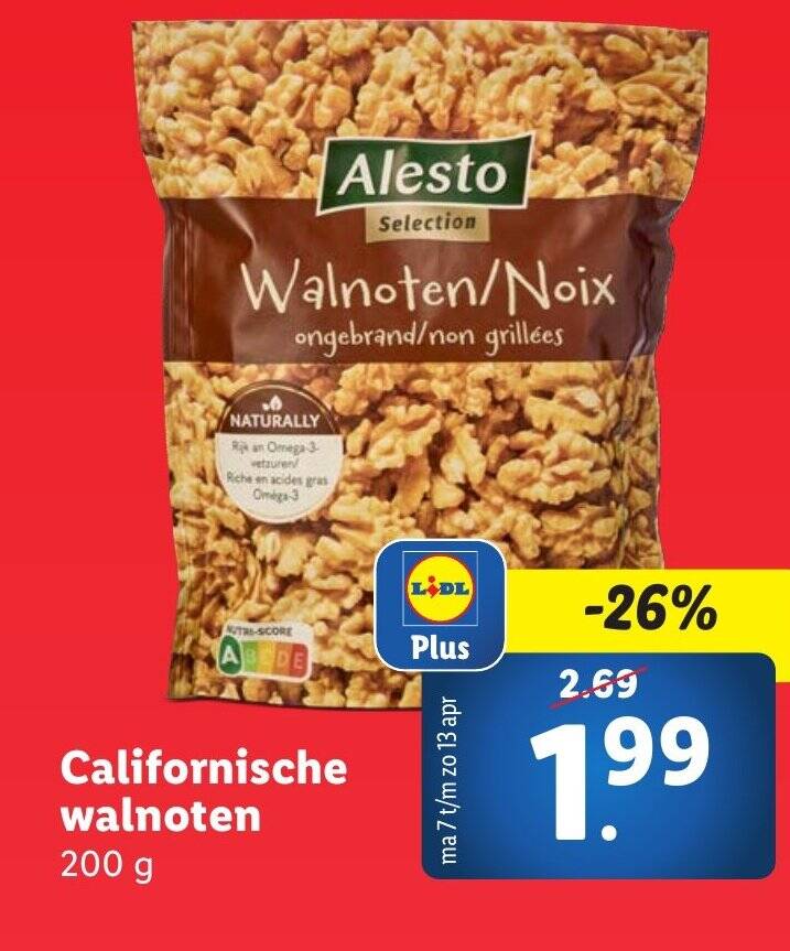 Californische walnoten 200 g aanbieding bij Lidl