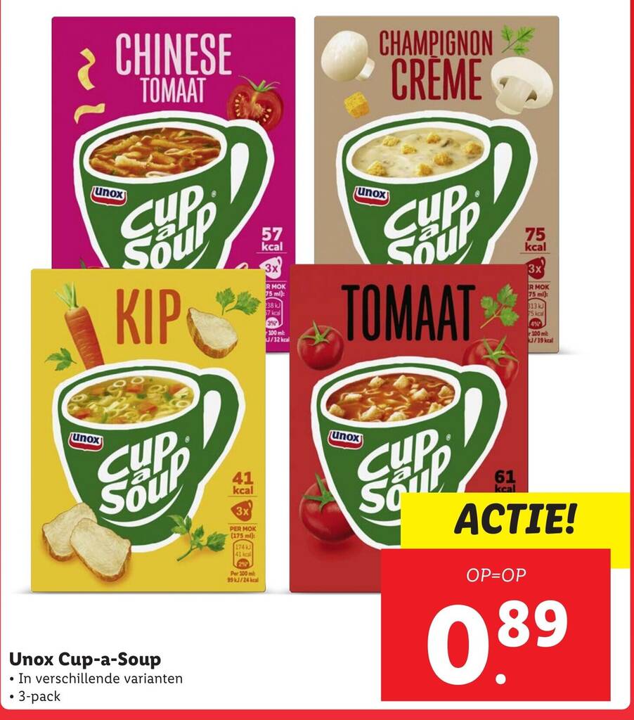 Unox Cup a Soup aanbieding bij Lidl
