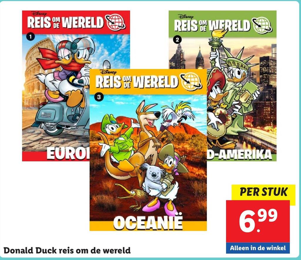 Donald Duck reis om de wereld aanbieding bij Lidl