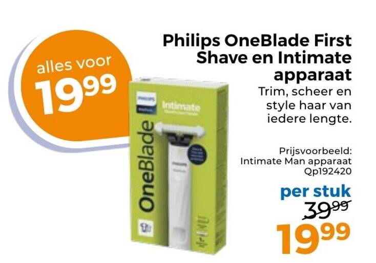 Philips oneblade first shave en intimate apparaat aanbieding bij ...