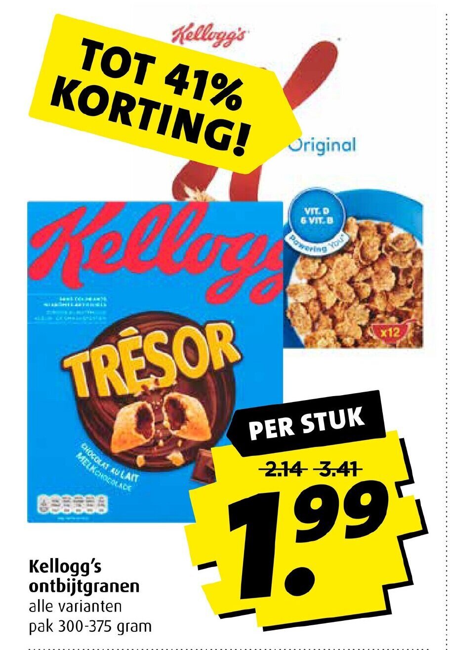Kellogg's ontbijtgranen 300-375g aanbieding bij Boni