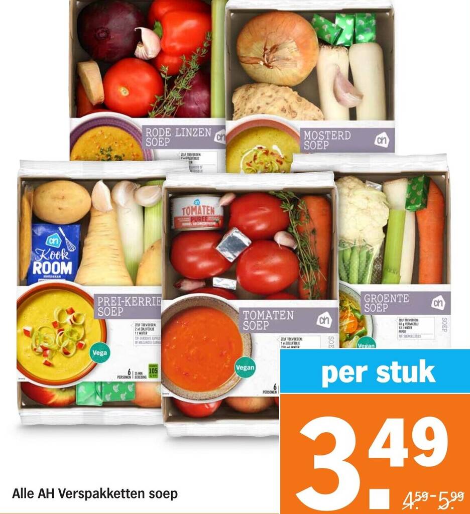 Alle AH Verspakketten soep aanbieding bij Albert Heijn