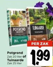 Potgrond Zak 20 liter of Tuinaarde Zak 25 liter aanbieding bij Vomar ...
