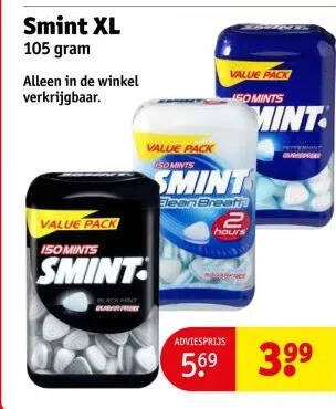 Smint XL 105 gram aanbieding bij Kruidvat
