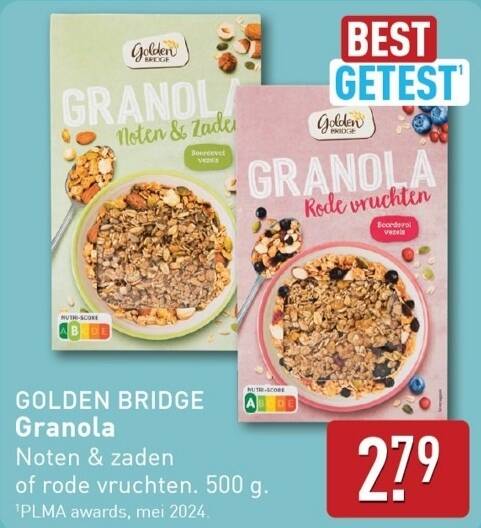 Golden bridge Granola 500 g aanbieding bij ALDI