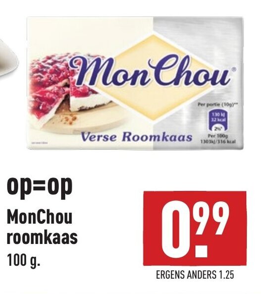 MonChou roomkaas 100g aanbieding bij ALDI