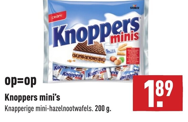 Knoppers mini's 200g aanbieding bij ALDI