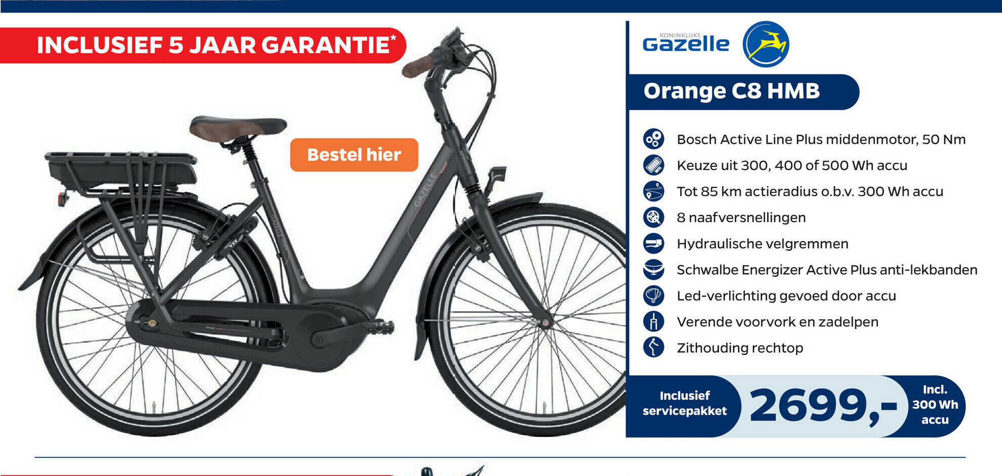 Gazelle Orange C8 HMB aanbieding bij Bike Totaal