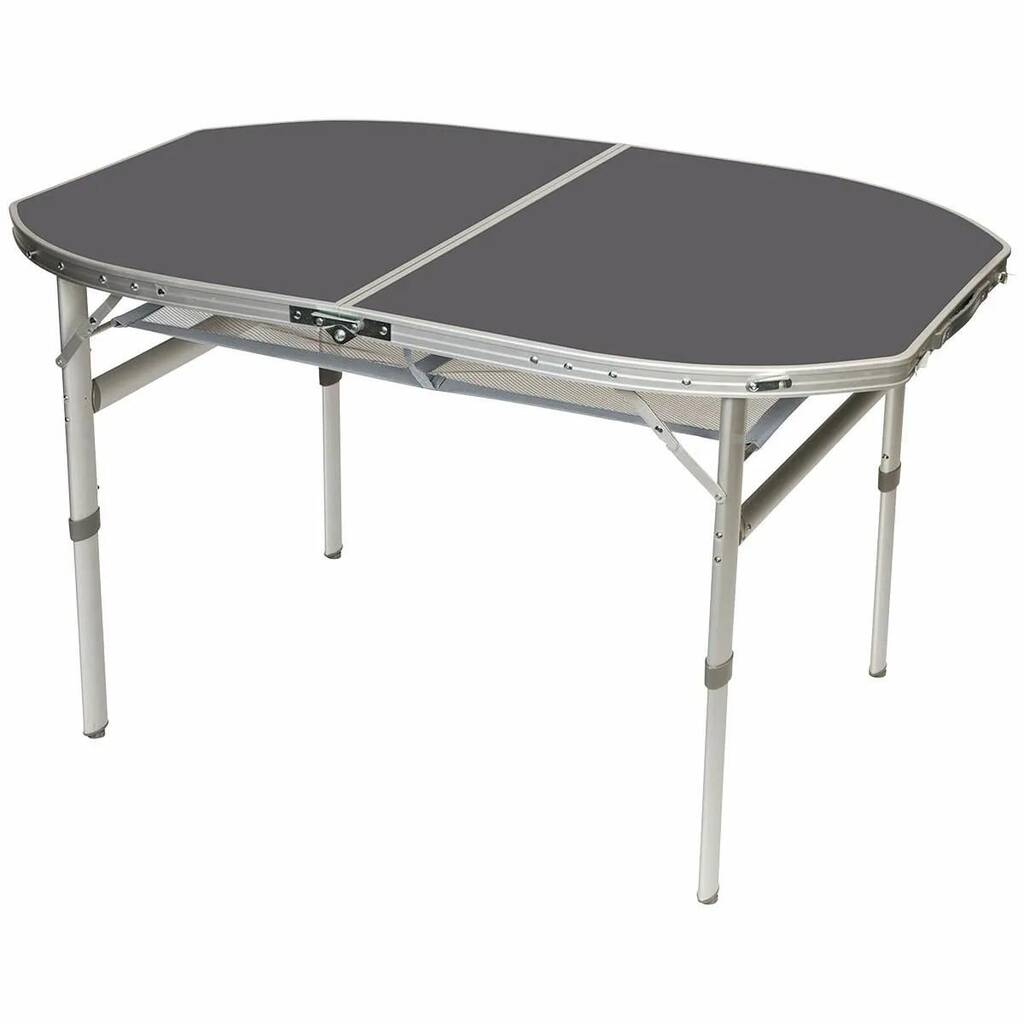 Bo-camp Tafel Ovaal Koffermodel 120x80 cm Grijs aanbieding bij ANWB