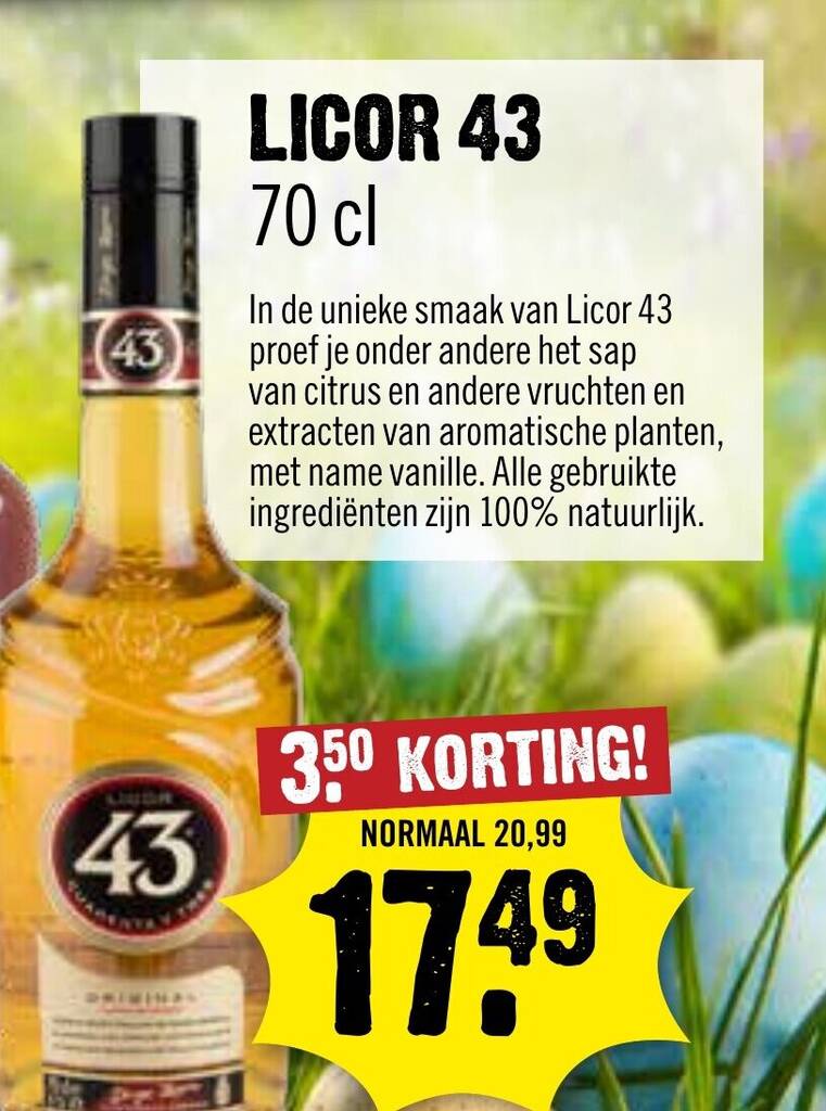 LICOR 43 70 cl aanbieding bij Dirck 3