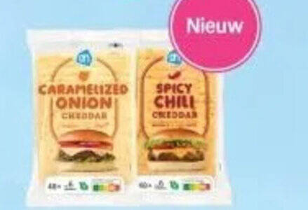 AH Cheddar gekaramelliseerde ui of Spicy chili 120 g aanbieding bij ...