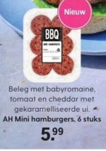 AH Mini hamburgers 6 stuks aanbieding bij Albert Heijn