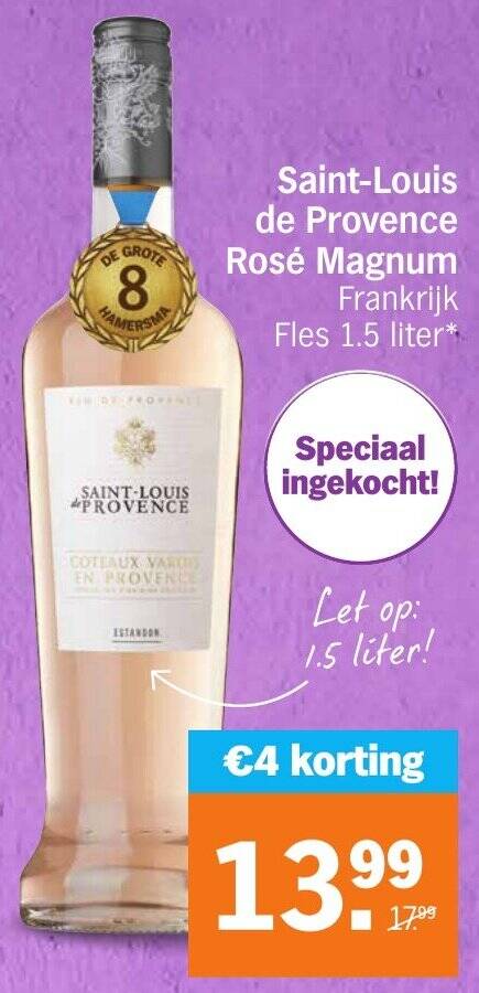 Saint-Louis de Provence Rosé Magnum 1.5 liter aanbieding bij Albert Heijn