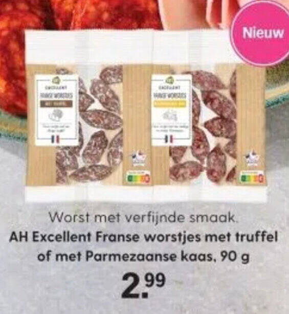 AH Excellent Franse worstjes met truffel of met Parmezaanse kaas 90 g ...