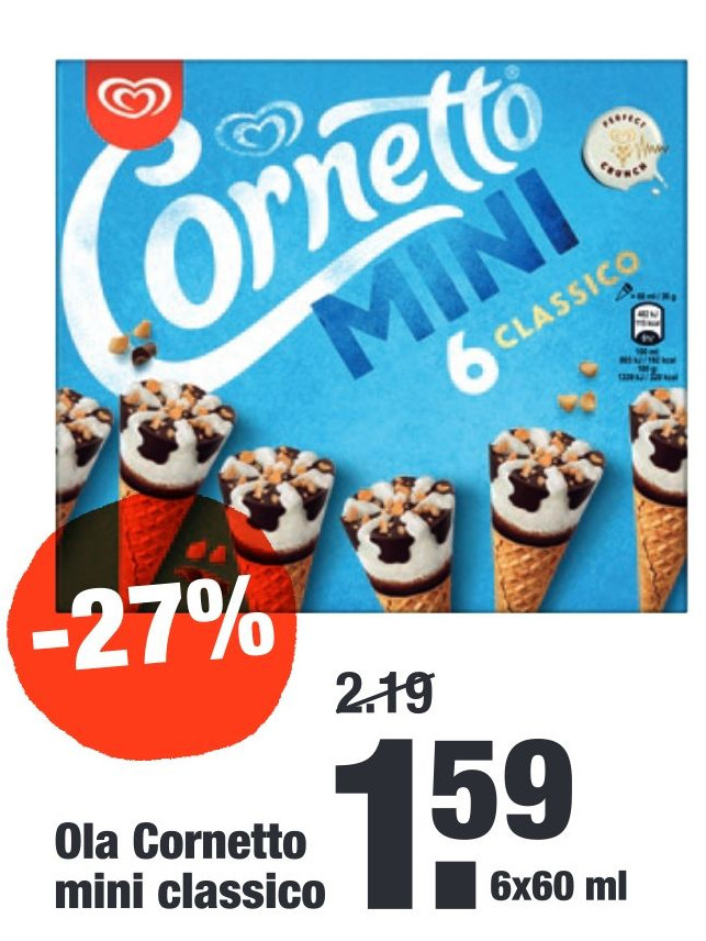 Ola Cornetto mini classico aanbieding bij ALDI