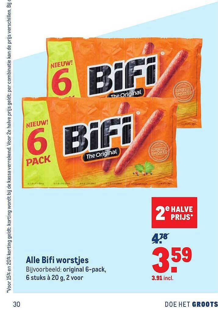 Alle bifi worstjes 20g aanbieding bij Makro