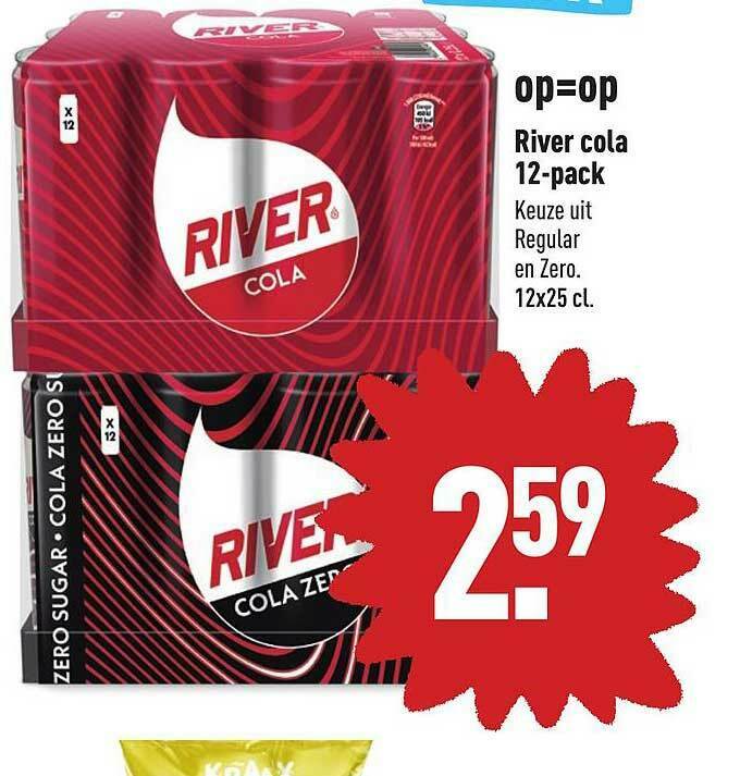 River Cola 12-Pack Regular En Zero aanbieding bij ALDI