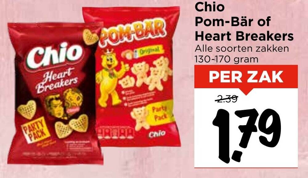 Chio Pom-Bär of Heart Breakers 130 - 170 g aanbieding bij Vomar ...