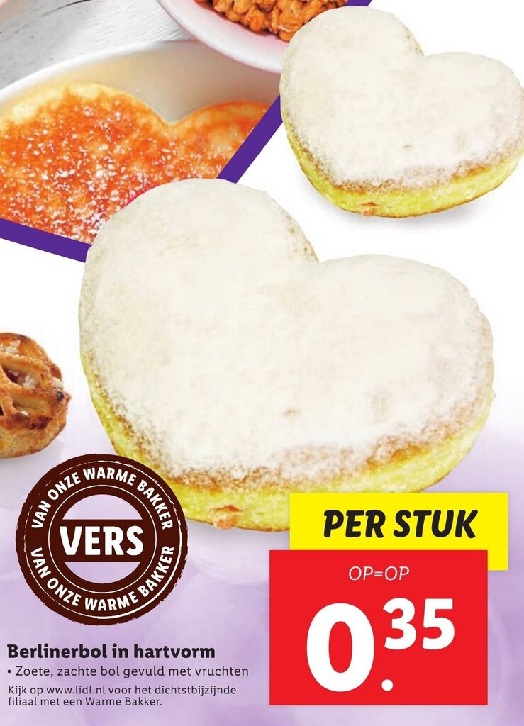 Berlinerbol in hartvorm aanbieding bij Lidl