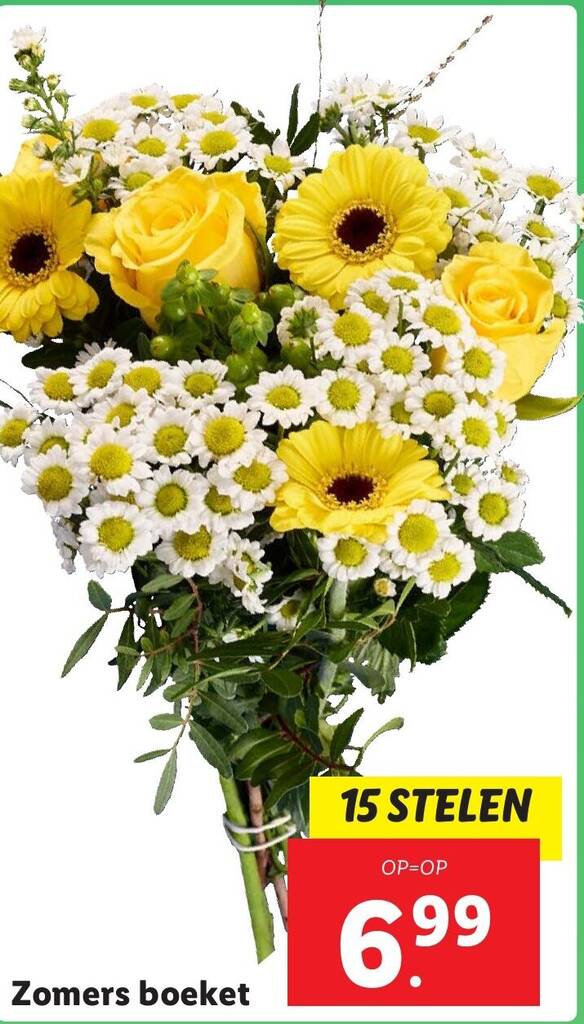 Zomers boeket aanbieding bij Lidl